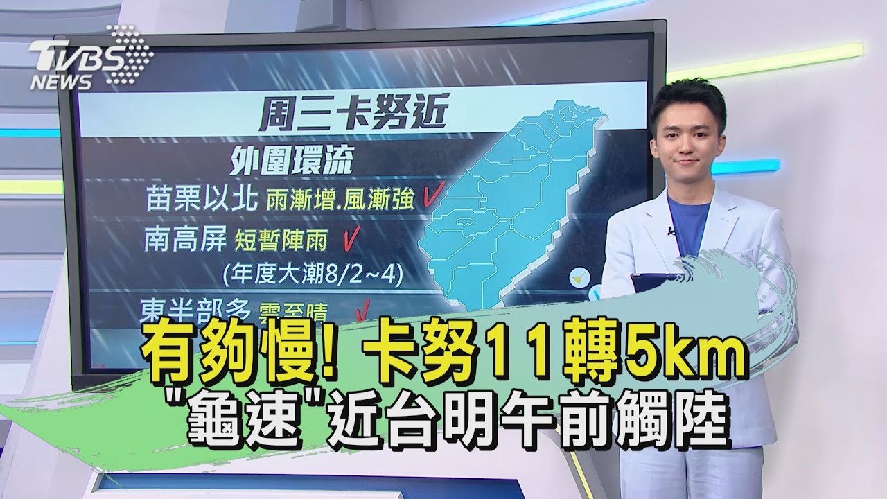 有夠慢! 卡努11轉5km 「龜速」近台明午前觸陸｜TVBS新聞@TVBSNEWS01│TVBS新聞網