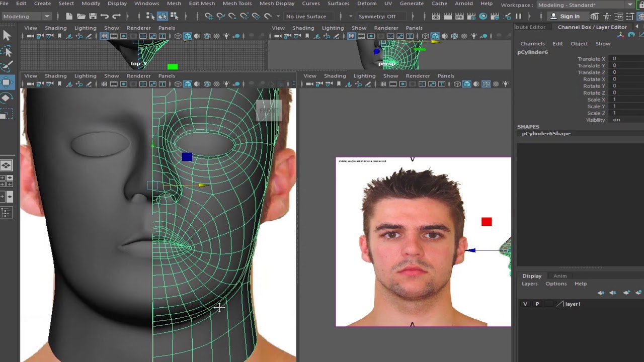 Face modeling in Maya part 05 - YouTube