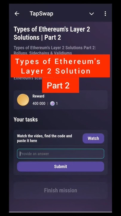 Types of Ethereum's Layer 2 Solutions | Part 2 | Tapswap code || code tapswap | #tapswap #crypto ...