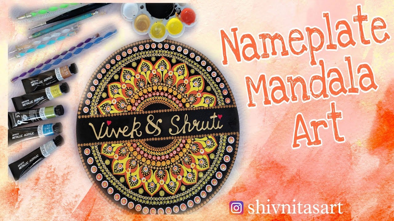 Nameplate for your doorstep || Step by step tutorial || Dot Mandala ...