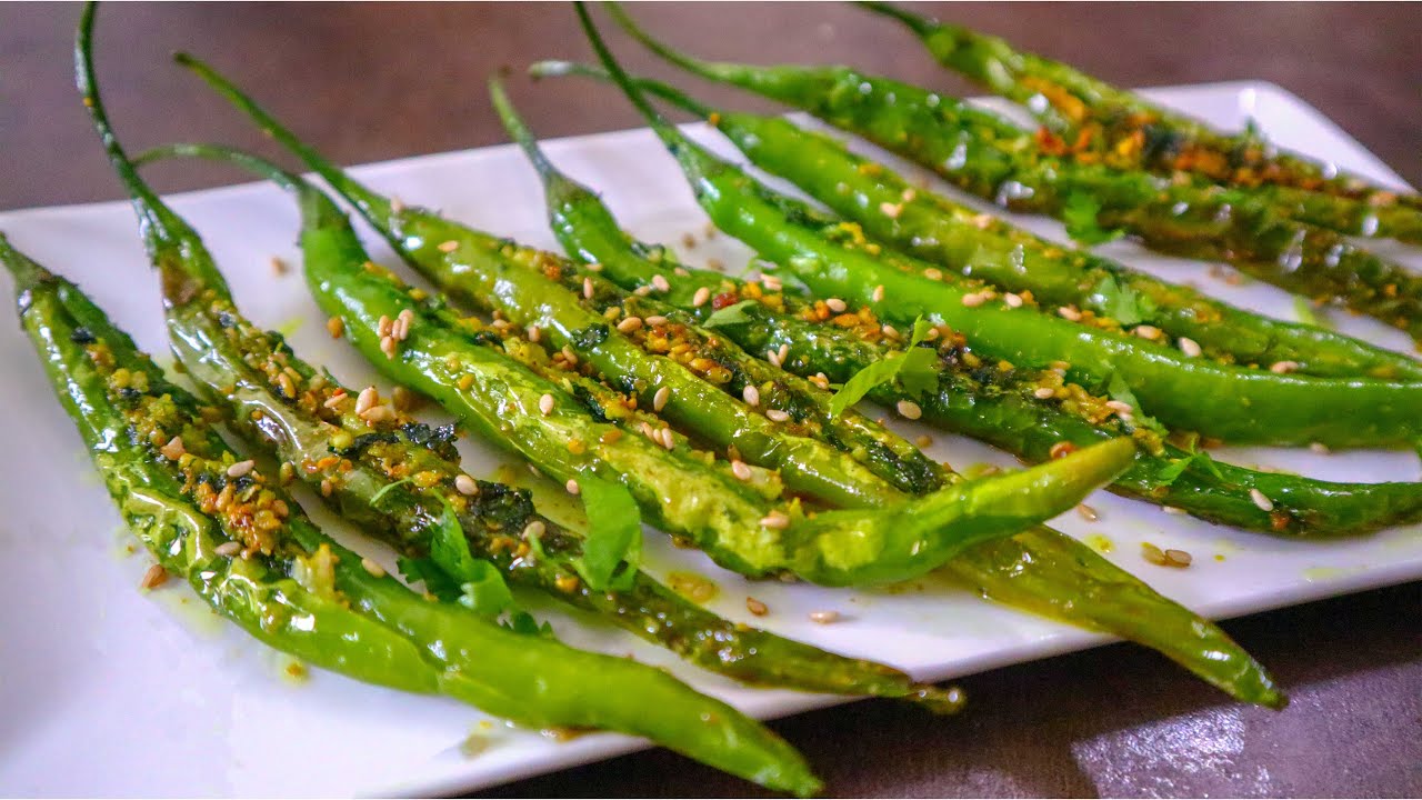 5 min में बनाये चटपटी भरवा मिर्ची फ्राई | Green Mirchi Fry | stuffed ...