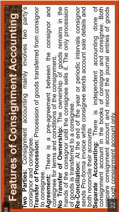 Basic Concepts of Accounting/20-21/Features of Consignment Accounting ...