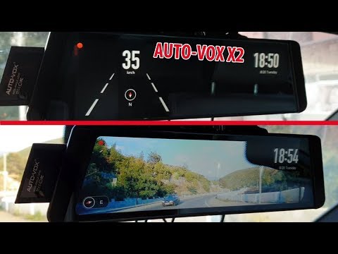 Auto-Vox X2 9.88" Dual Lens GPS, Car Mirror Dash Cam Recorder + Rear ...