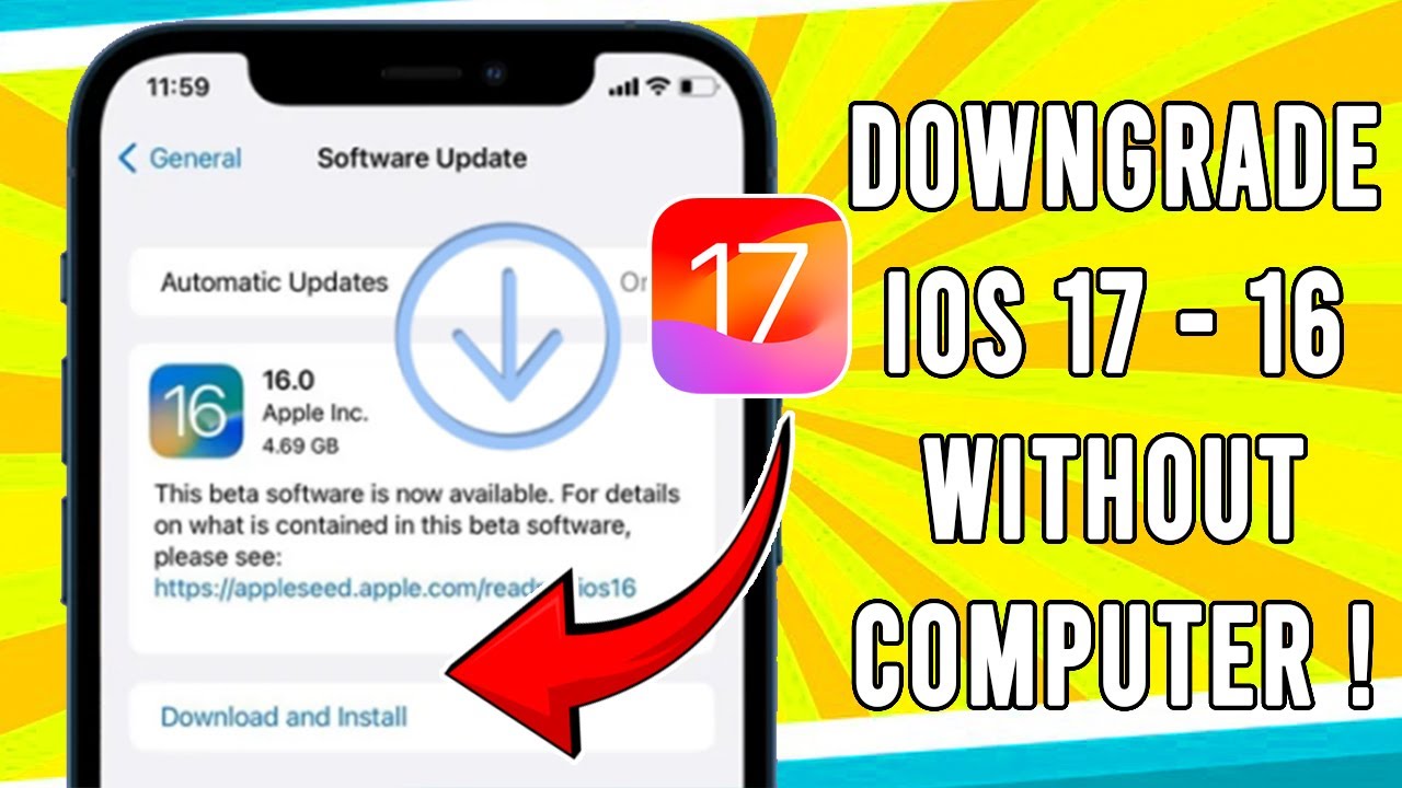 How to Downgrade iOS 17 to iOS 16 Without Computer - YouTube