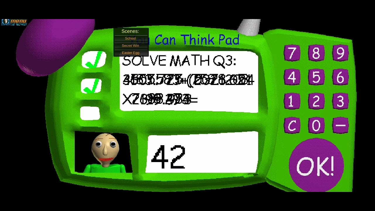 la respuesta correcta de baldi basic's ahí esta el número mirenlo - YouTube