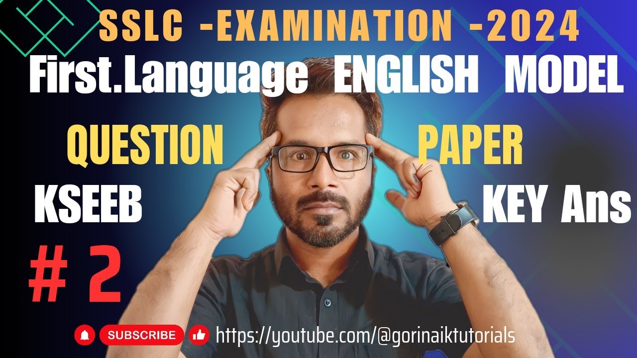 SSLC FIRST LANGUAGE ENGLISH MODEL QUESTION PAPER KSEEB 2024 PART -2 ...