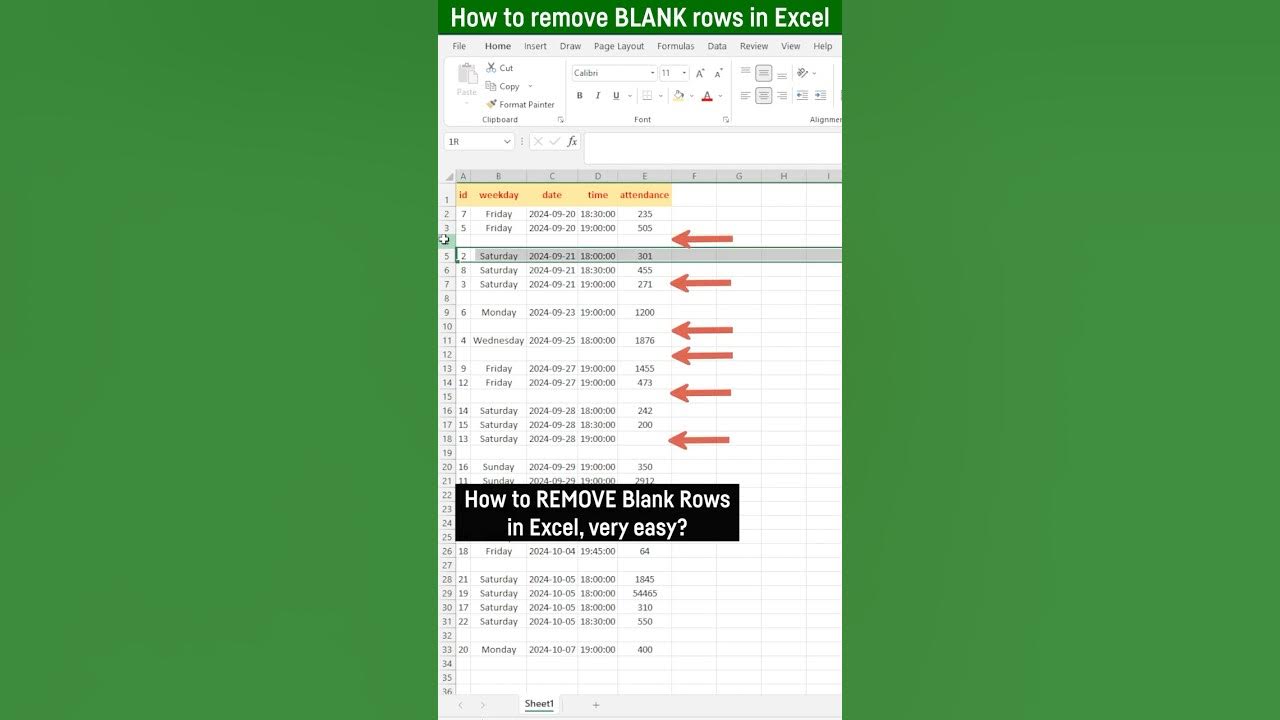 How to remove BLANK/EMPTY rows very fast in Excel #microsoftoffice #exceltutorial #exceltutorial ...
