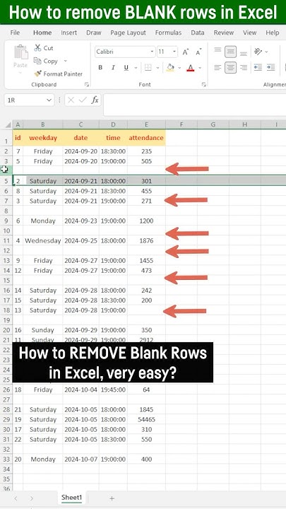 How to remove BLANK/EMPTY rows very fast in Excel #microsoftoffice #exceltutorial #exceltutorial ...