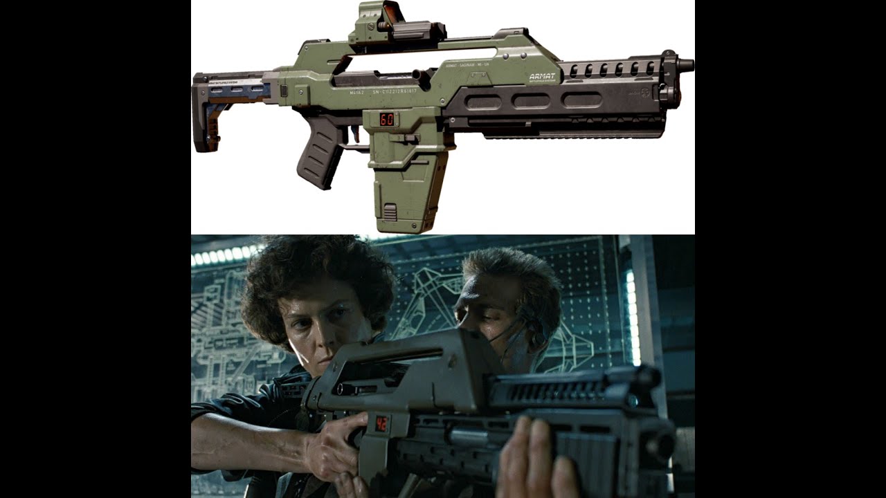 The M41A Pulse Rifle | Aliens 1986 Gun | Futuristic Guns - YouTube
