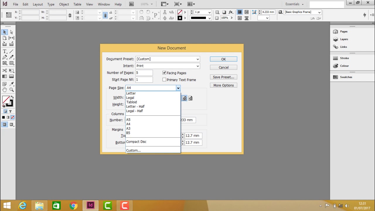Adobe InDesign - Creating New Document - YouTube