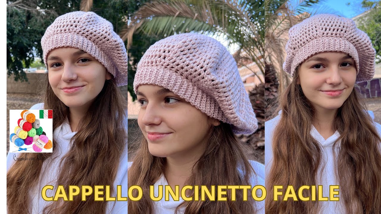 Cappello Basco a uncinetto facile senza cuciture - tutorial dalla A ...