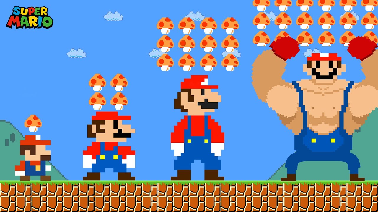 Mario GROWING UP Strongest Ever with every Mushroom Powerups | Game Up ...