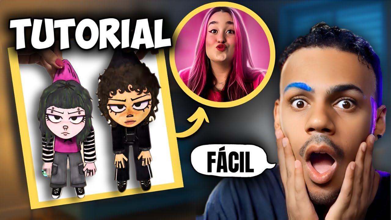 COMO FAZER BONEQUINHO DE PAPEL - TUTORIAL Fácil *Fiz a Emilly Vick ...