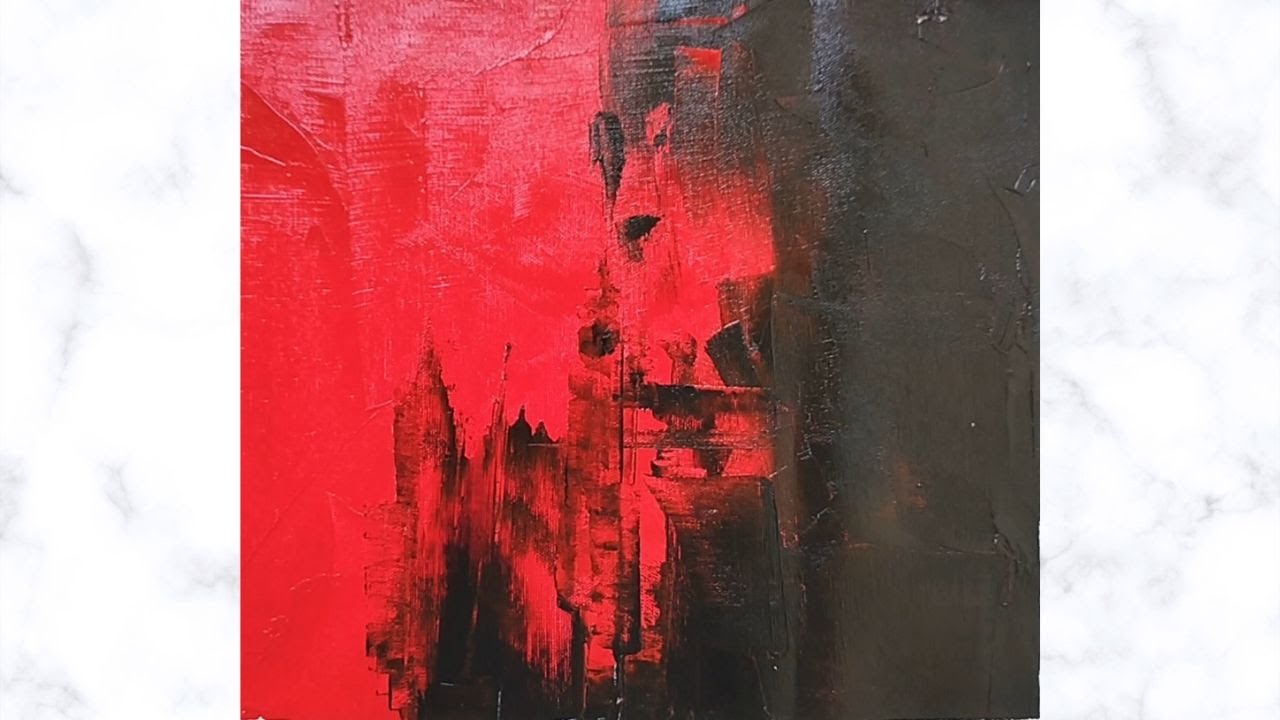 Red Black Palette Knife Abstract Art Acrylic on Canvas - YouTube