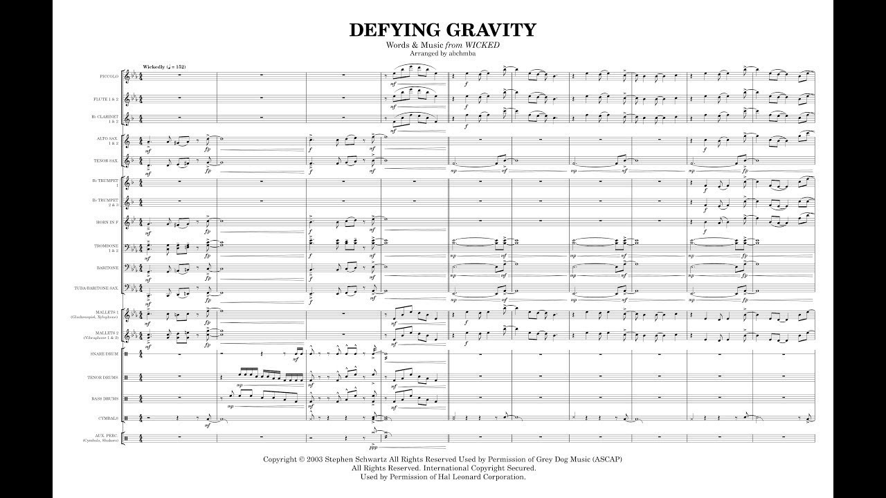 DEFYING GRAVITY (from Wicked) (marching band) - YouTube