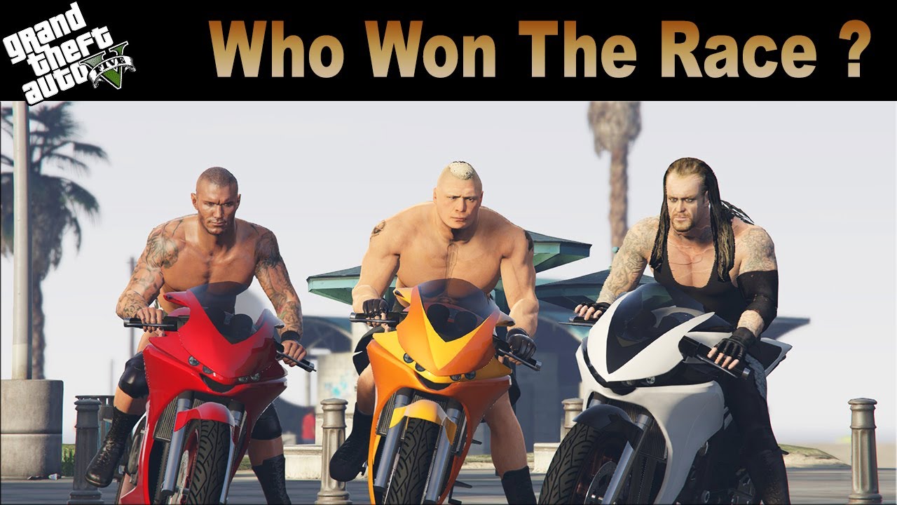GTA V - WWE Bike Race Series - 1 | Randy Orton | Brock Lesnar ...