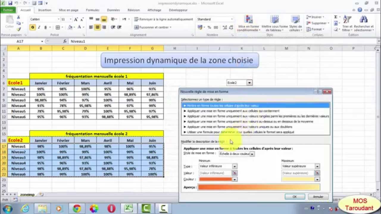 Excel : zone d'impression dynamique - YouTube