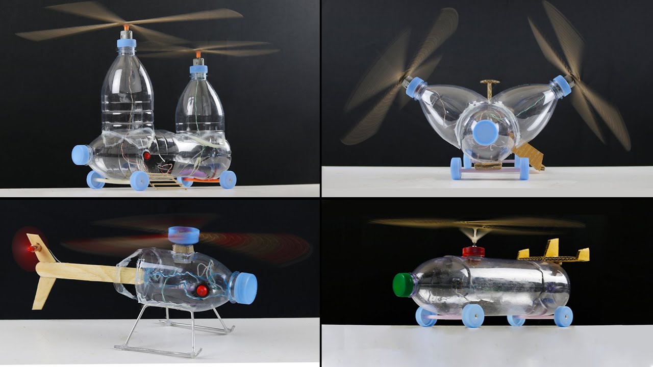 Top 4 Helicopter from Plastic Bottle You Can Make It at Home - YouTube