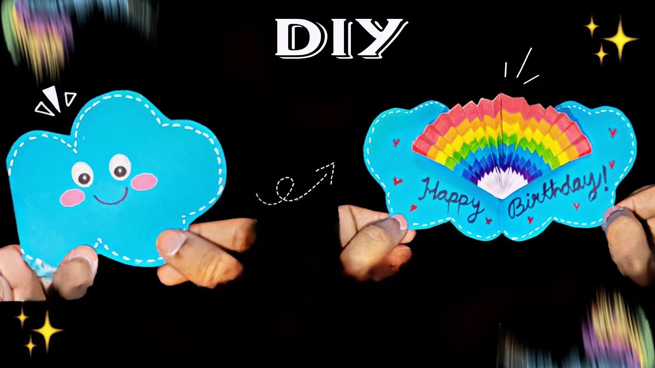 How To Make An Easy Rainbow Pop Up Card | DIY Birthday 3d Card - YouTube