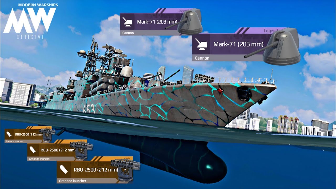 RF Admiral Basisty with Mark-71(203mm) cannon just fire🔥- Modern ...