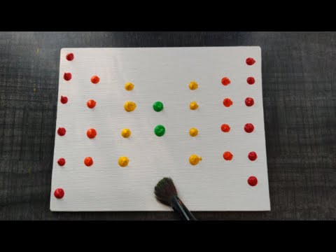 SIMPLE LANDSCAPE FROM DOTS/ACRYLIC PAINTING FOR BEGINNERS STEP BY STEP ...