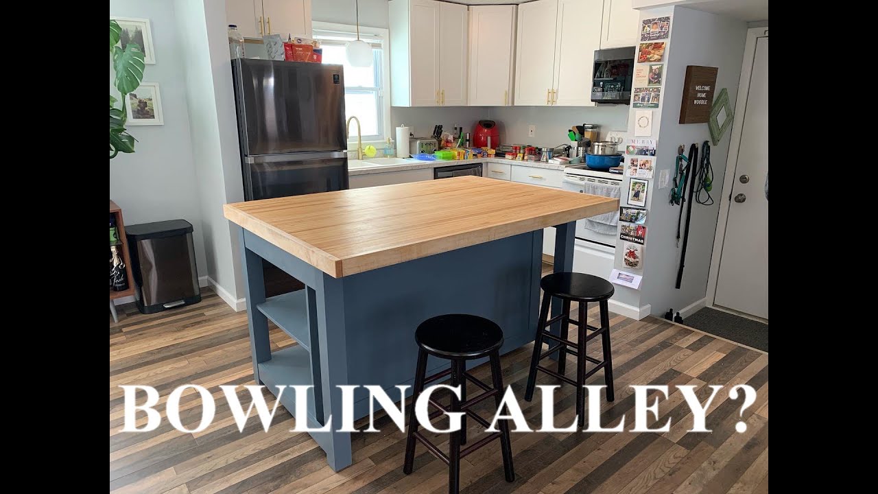 Bowling Alley Kitchen Island Build - YouTube