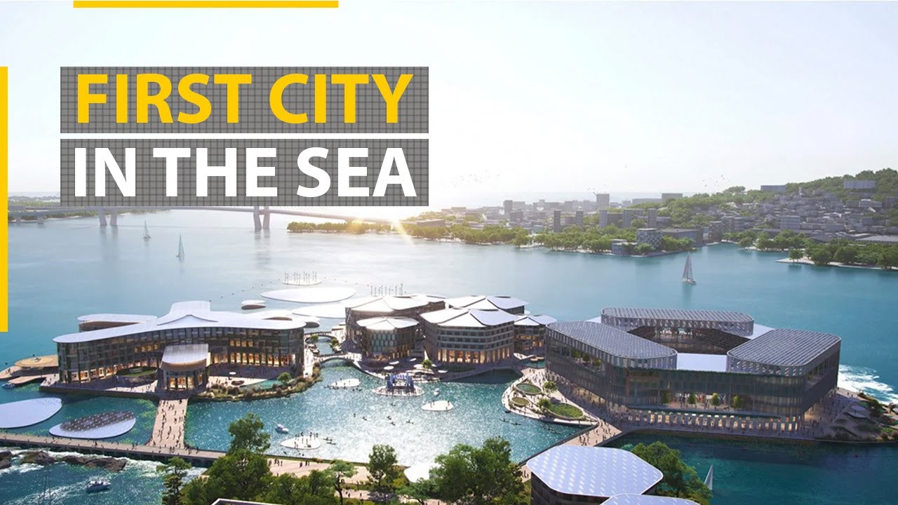Construction of the world's first floating city in Korea - YouTube