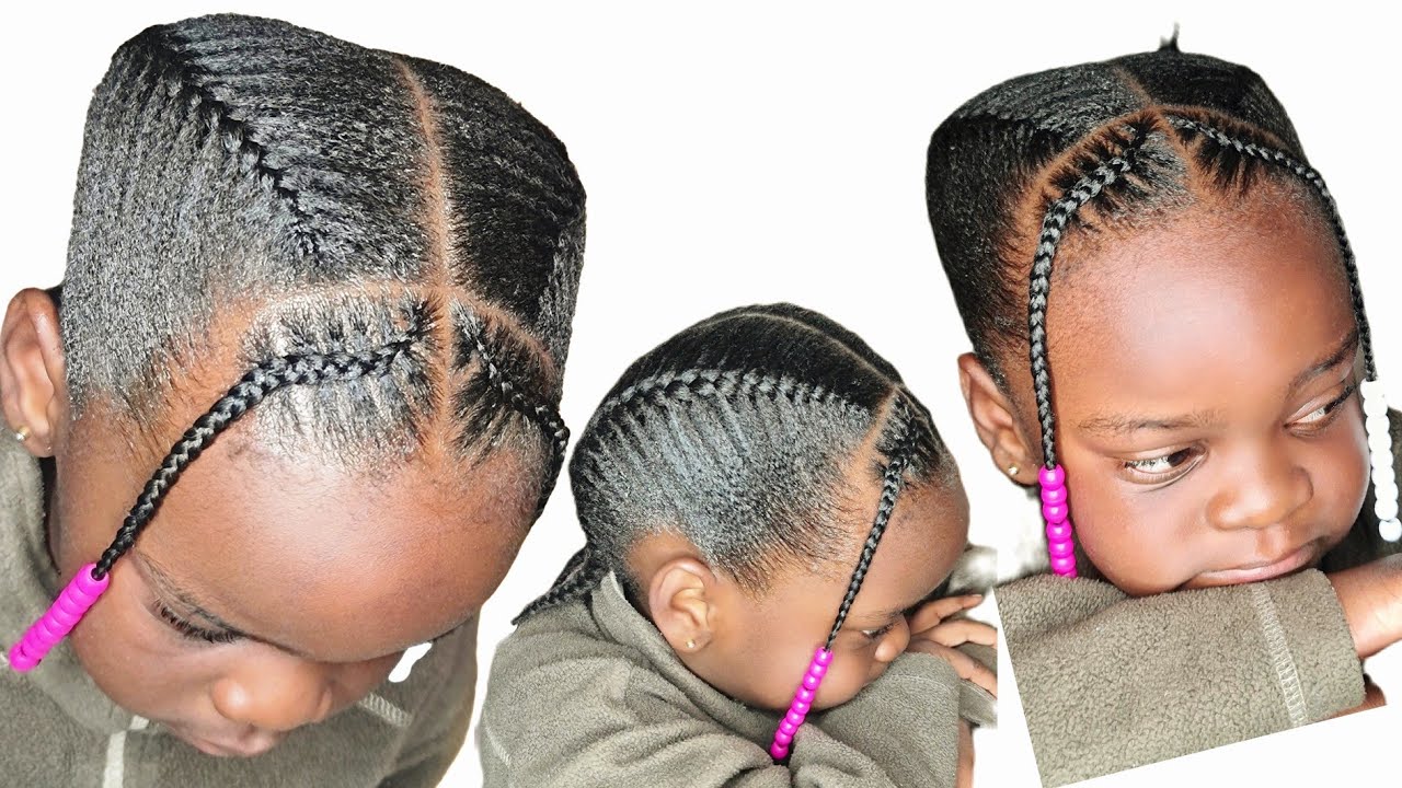Quick hair style 15 mins for 2 Underhand cornrows for cutie babies ...