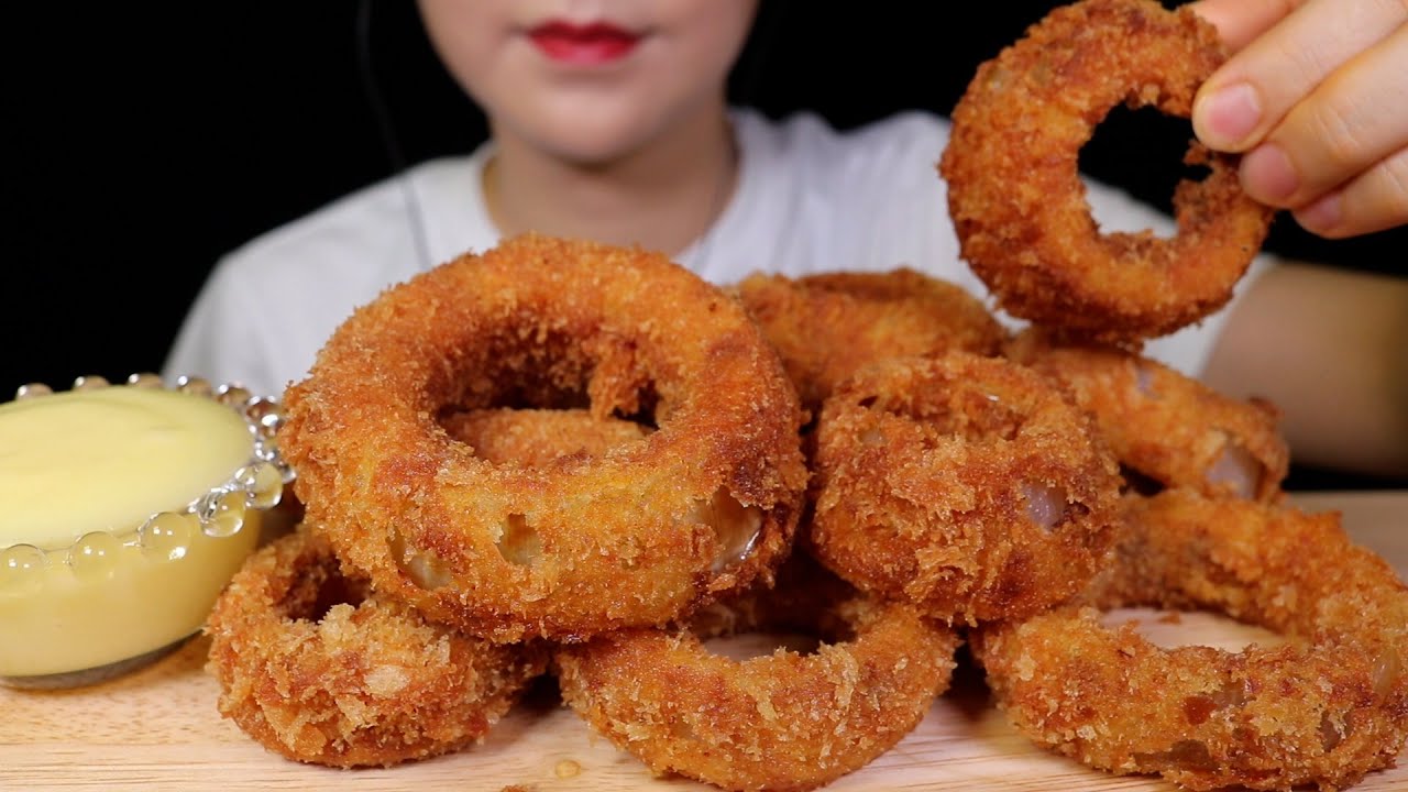 [NO TALKING MUKBANG]양파링먹방Onion Rings Mukbang - YouTube