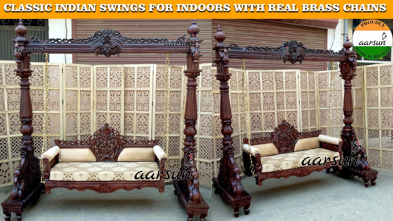 #73 Classic Unjal Jhula Design for Indoors with Real Brass Chains jhula ...