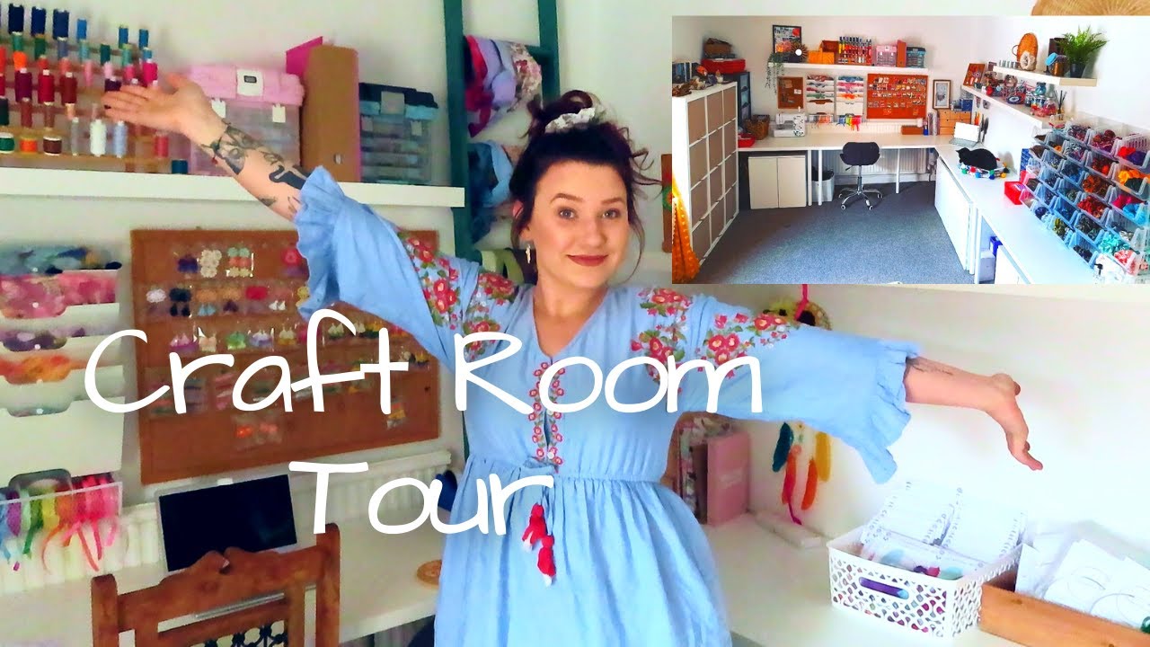 CRAFT ROOM TOUR! my new craft room tour and organisation ideas - YouTube