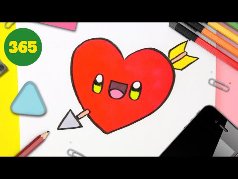 Come disegnare un cuore kawaii e carino – Tutorial passo dopo passo