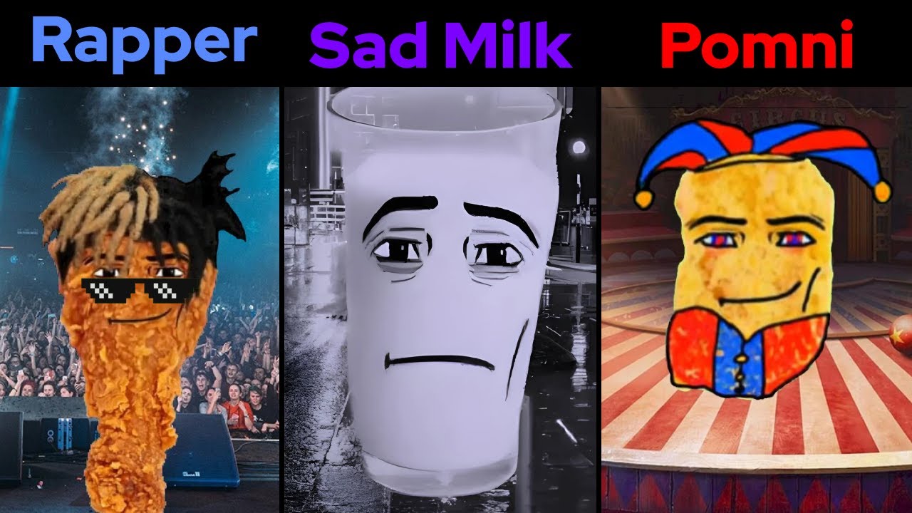 Cotton eye joe Pomni vs Rapper vs Sad Milk | omega meme - YouTube