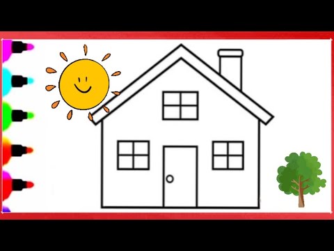 How to draw a house step by step|Easy house drawing tutorial for ...
