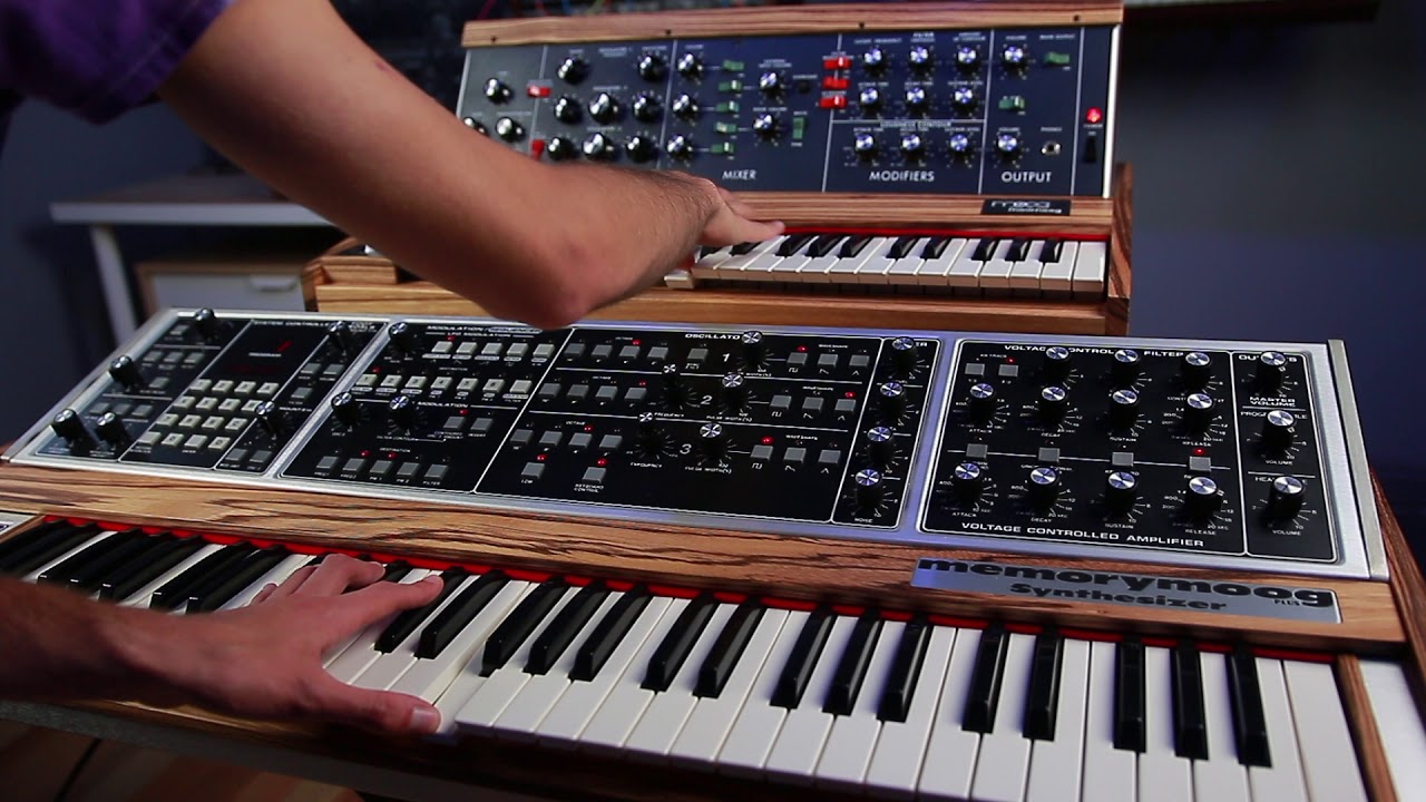 Zebra Wood MemoryMoog/Minimoog Pair Demo - YouTube