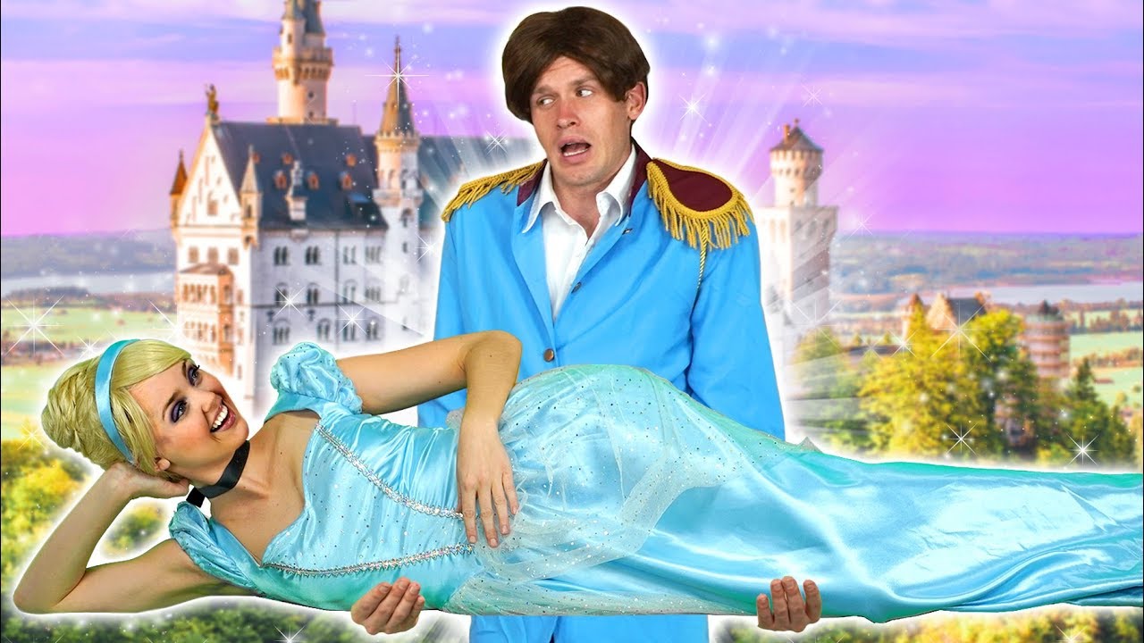CINDERELLA SAVED FROM LADY TREMAINE AND STEPSISTERS BY PRINCE CHARMING ...