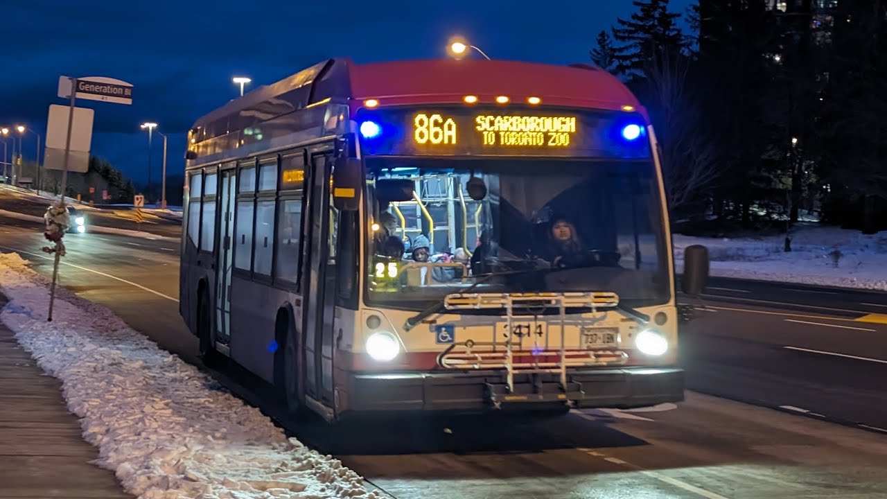 TTC Bus 3414 On Route 86A Scarborough To Toronto Zoo - YouTube