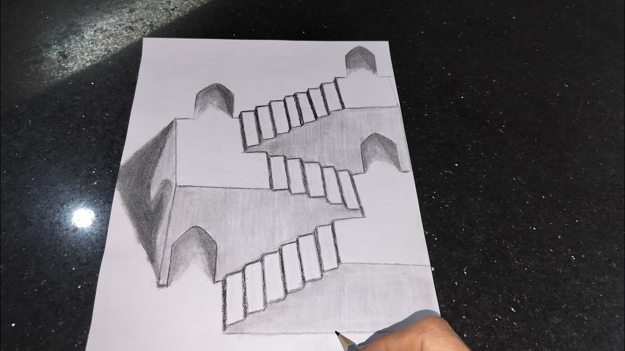 Staircase for Talata Ghar drawing video step by step Sanu Artist - YouTube