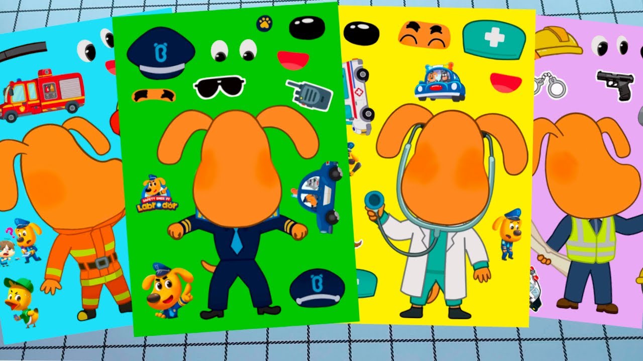 🌈 Paper DIY - Sheriff Labrador Trying A New Profession Sticker Book ...