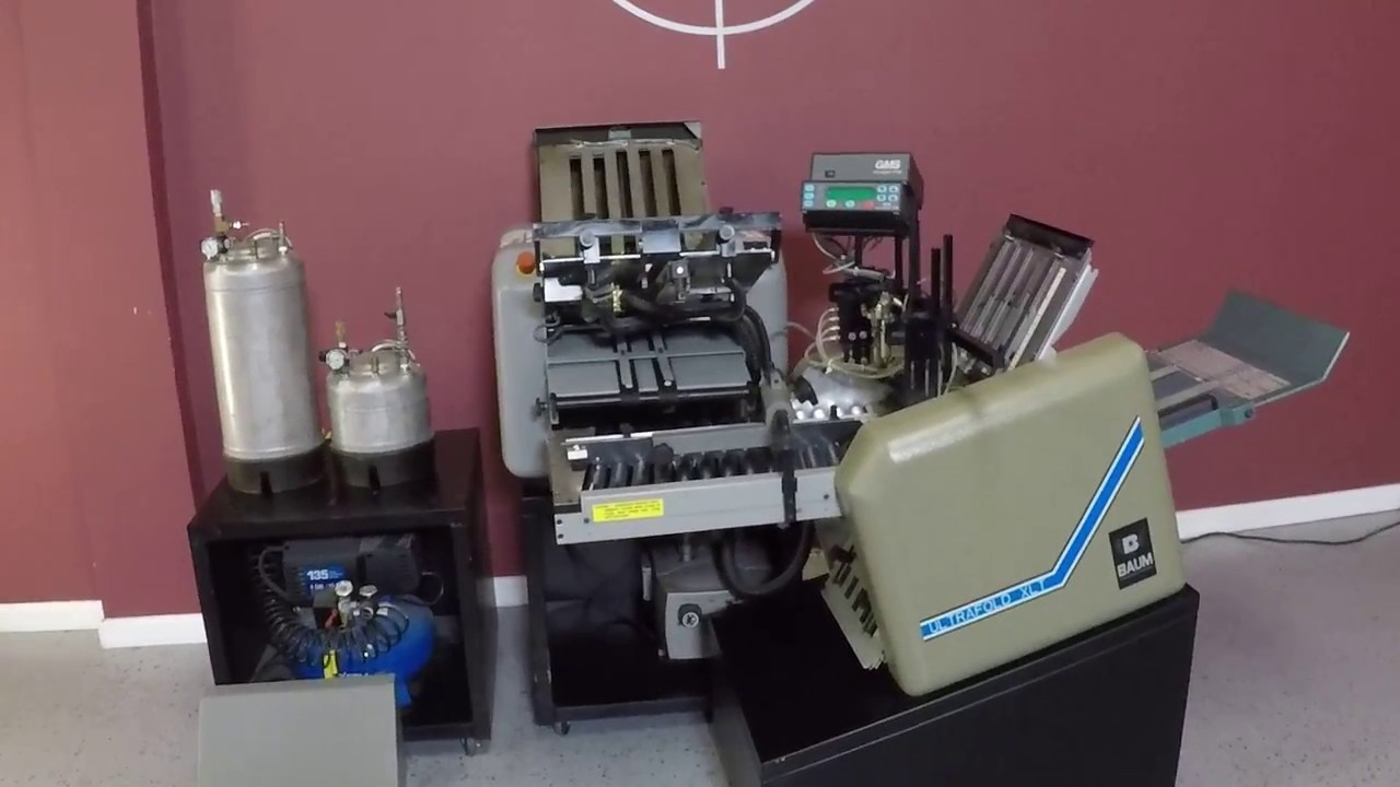 Baum 714MP Air Feed Folder W/Baum 714XLT Right Angle W/GMS Micro glue ...