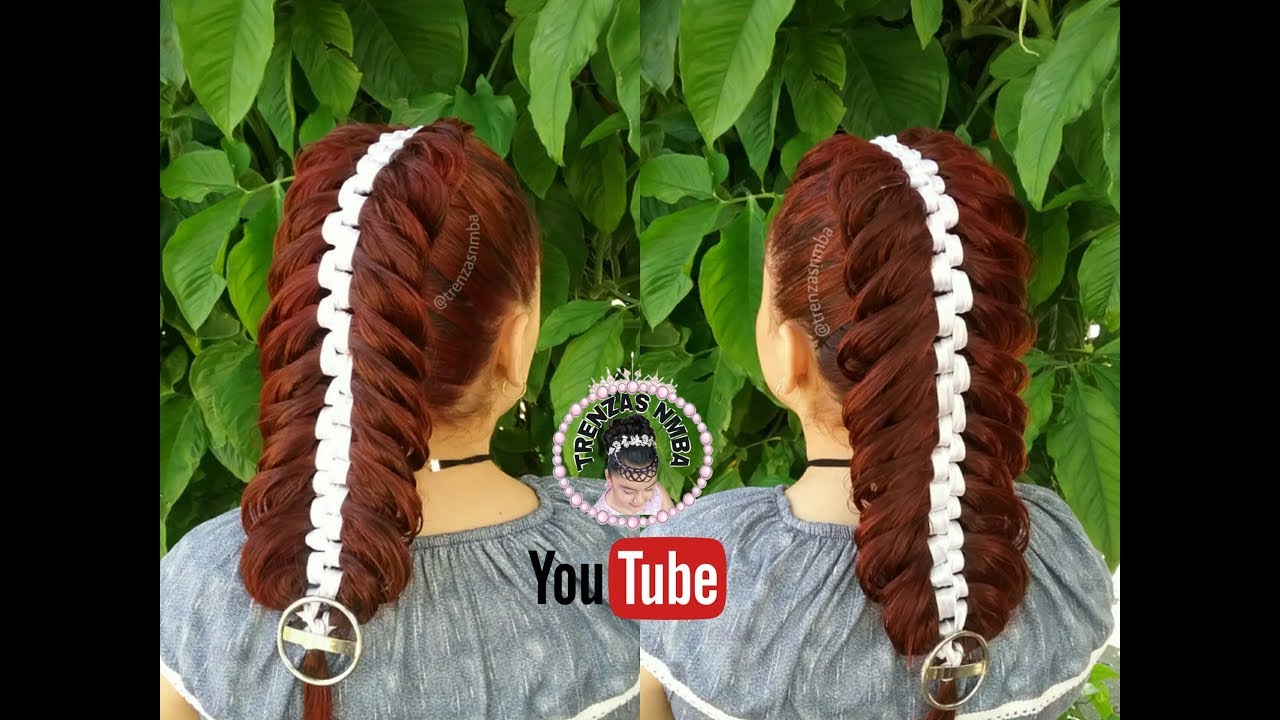 peinados con trenza con listón/ fácil y bonito /trenzas nmba - YouTube