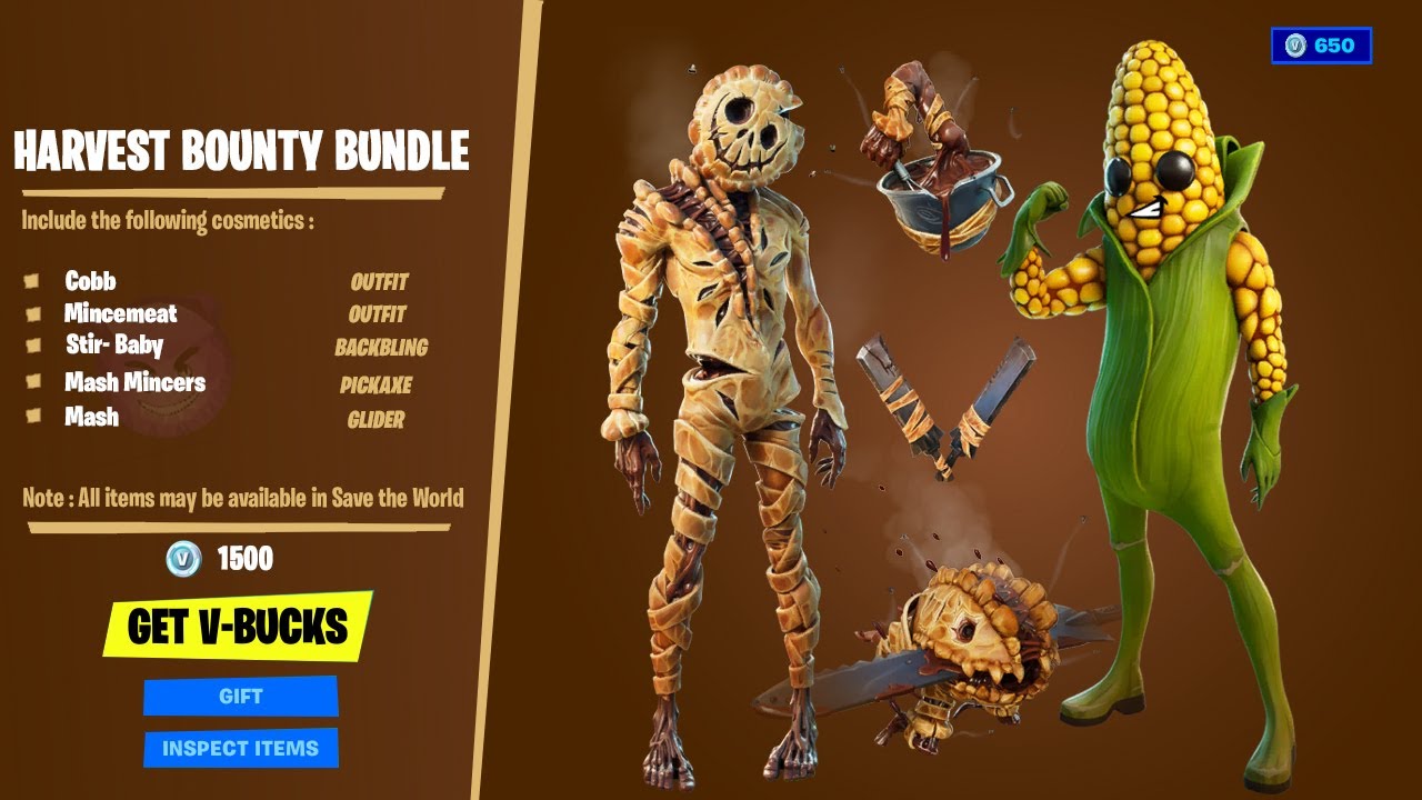*NEW* Fortnite Harvest Bounty Bundle [Full Showcasing] (Cobb,Mincemeat ...