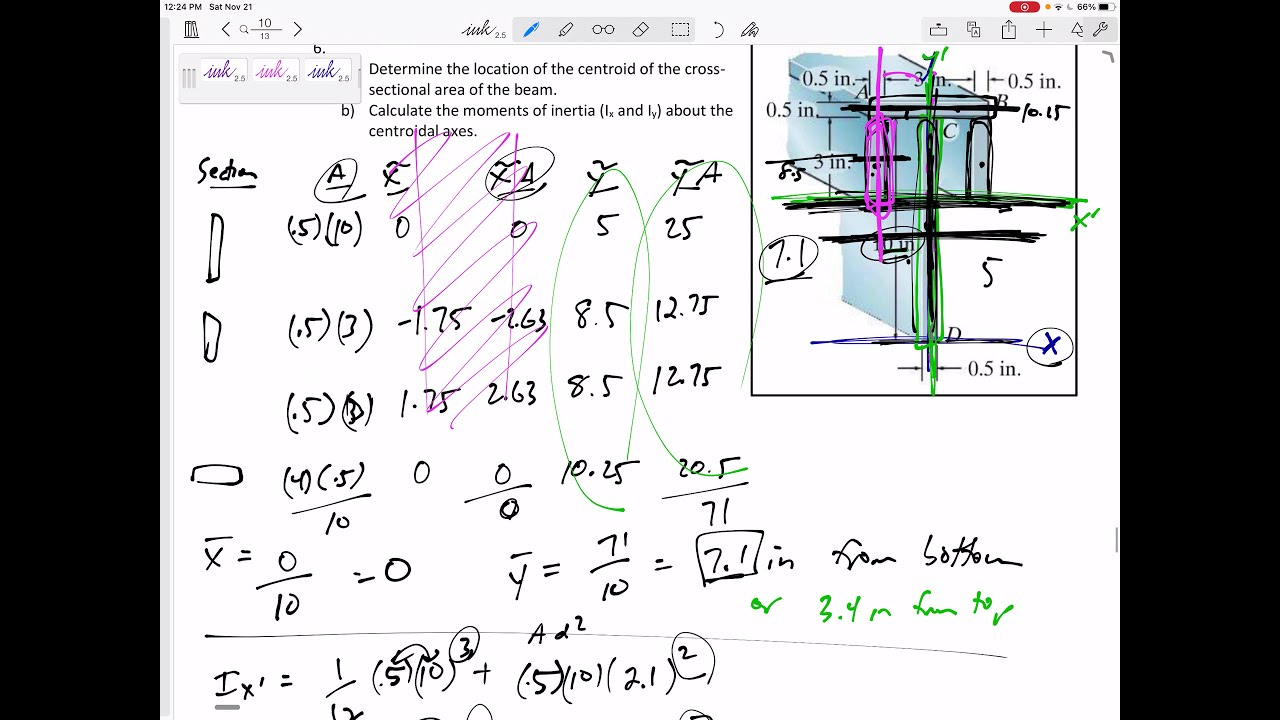 Statics - Final Exam problem 6 overview (centroid and moment of inertia ...