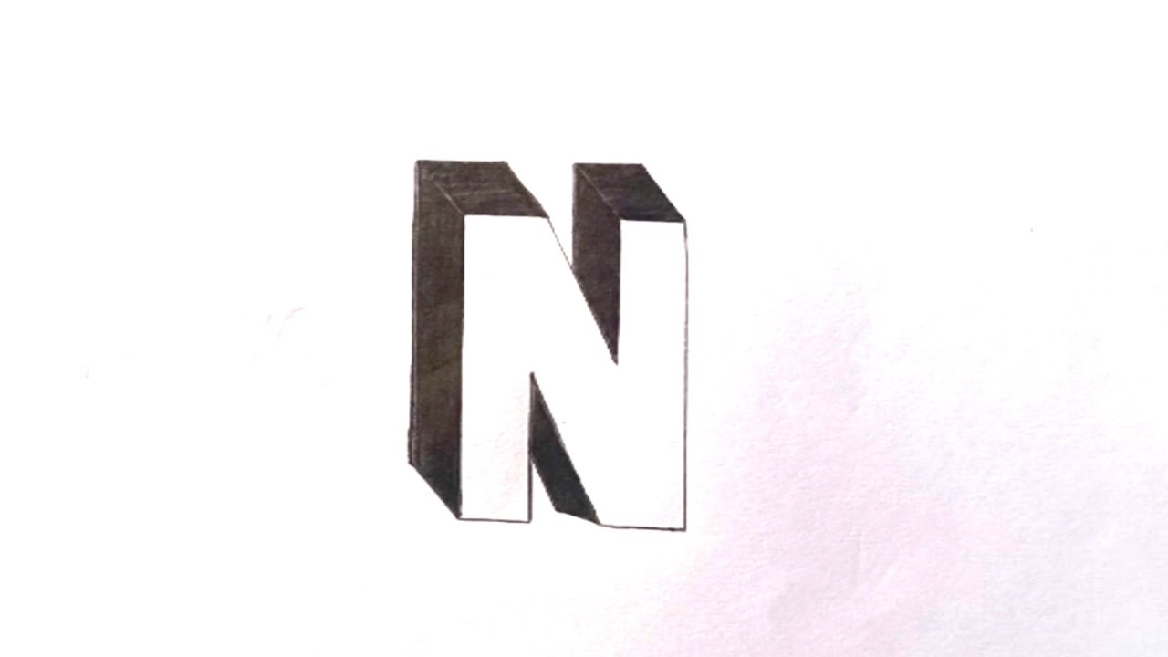 How to draw beautiful 3D N latter drawing - YouTube