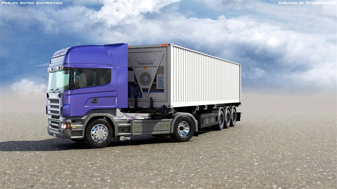 3D model Scania R580 with Container Refrigerator - YouTube