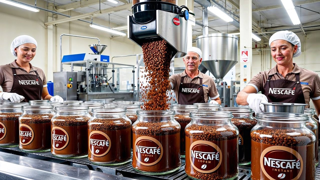 Comment est fabriqué le café Nescafé ? [Processus d'usine] - YouTube