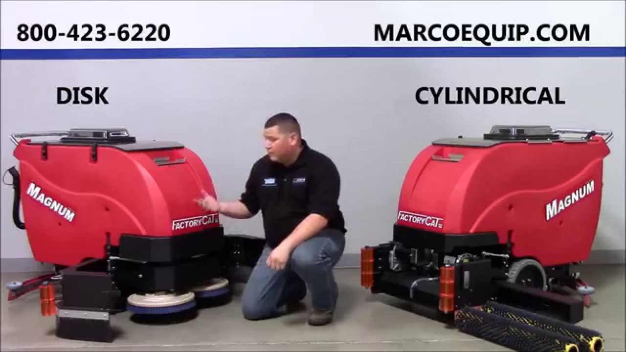 Mar-co Equipment Factory Cat Magnum Walk Behind Scrubber - YouTube