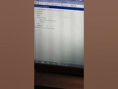 Program to find Fibonacci series using while loop in MATLAB - YouTube