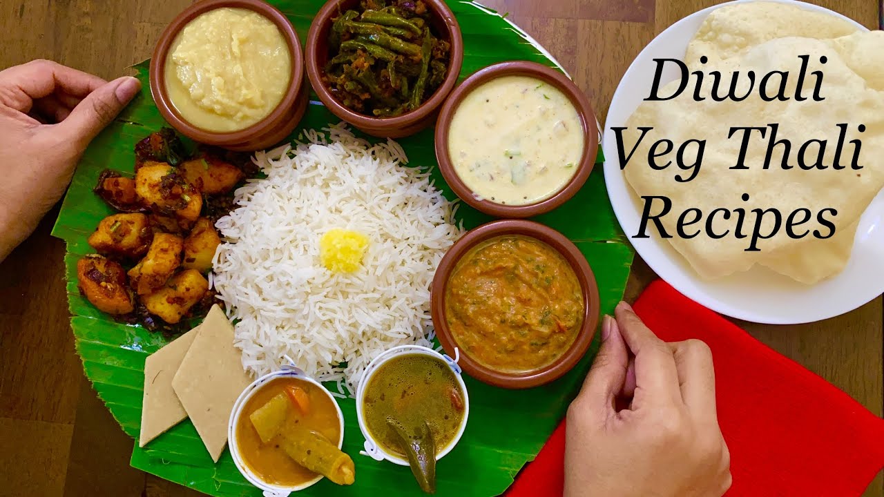 Banana Leaf Thali Recipe South Indian Diwali Thali Veg Lunch Menu banana-leaf-thali-recipe-south-indian-diwali-thali-veg-lunch-menu