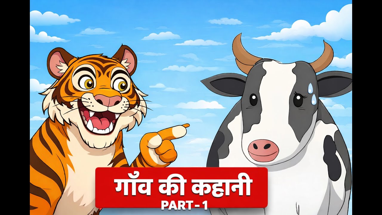 जब जंगल का राजा मिला गाय से 😲 | गाँव की कहानी | भाग – 1 #cow #cartoon # ...